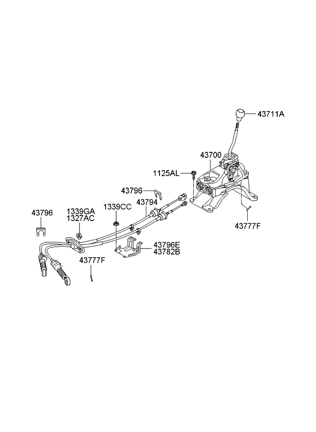 437941F000 - Genuine Kia CABLE ASSEMBLY-MANUAL TRANSMISSION LEVER