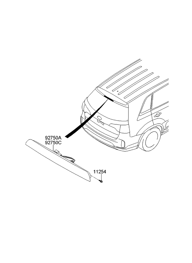 2014 Kia Sorento High Mounted Stop Lamp - Kia Parts Now