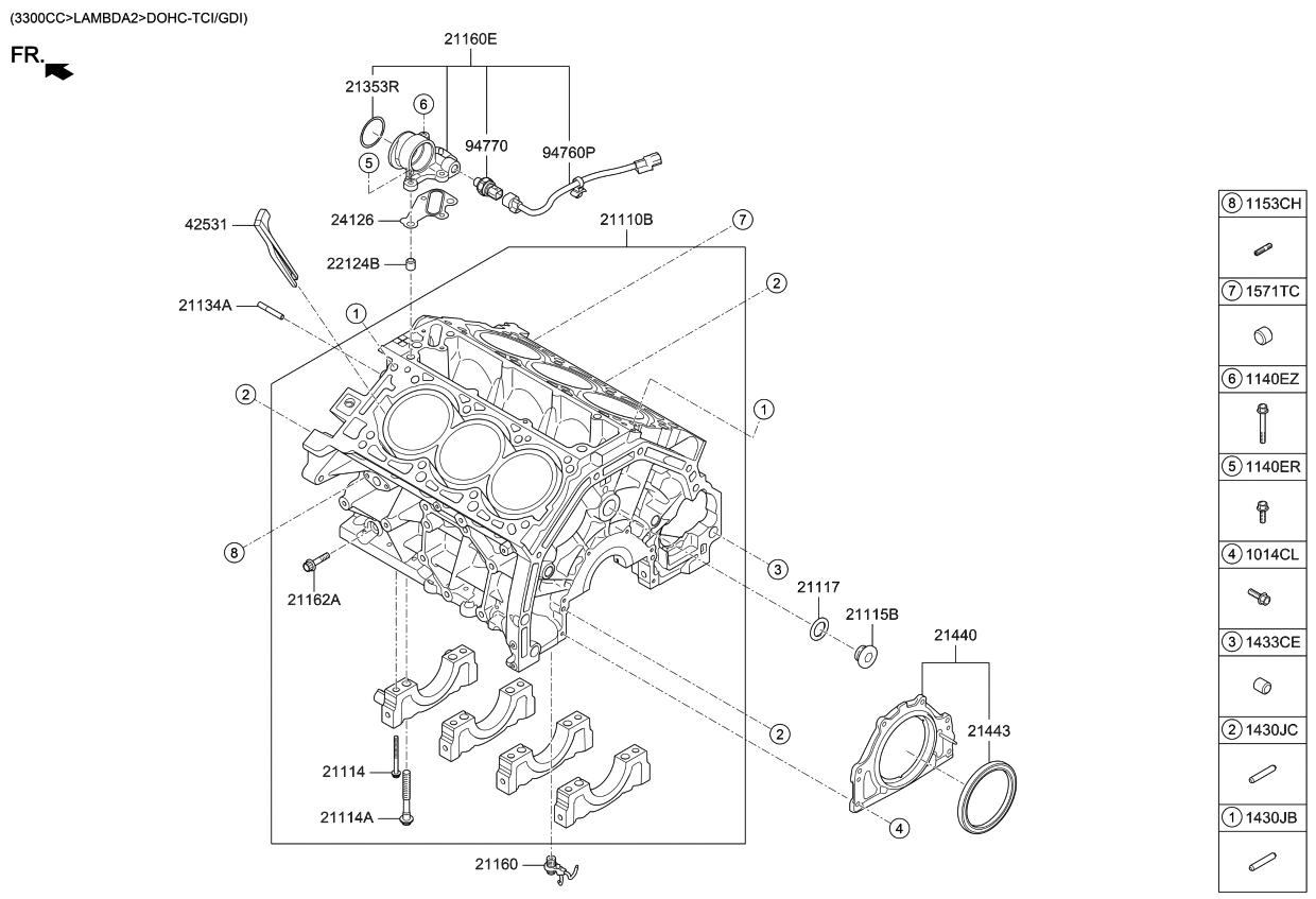947513C000 - Genuine Kia SENDER ASSEMBLY-OIL PRESSURE