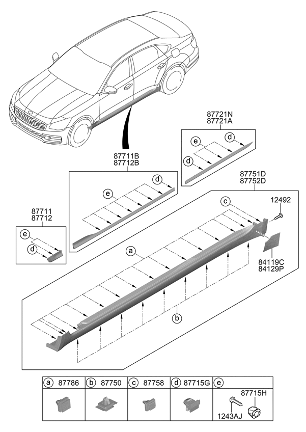 877153K000 - Genuine Kia CLIP-WAIST LINE MOULDING