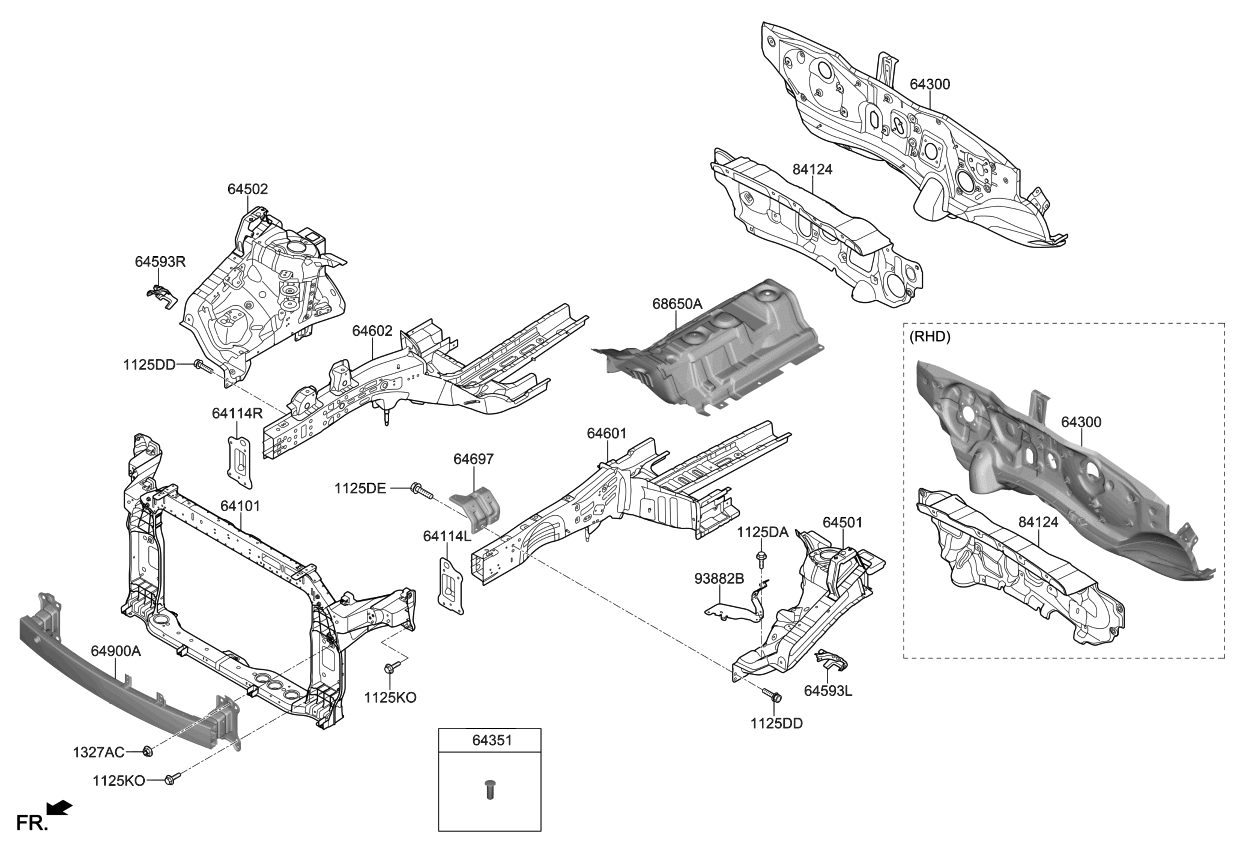 2020 Kia Sportage Fender Apron & Radiator Support Panel