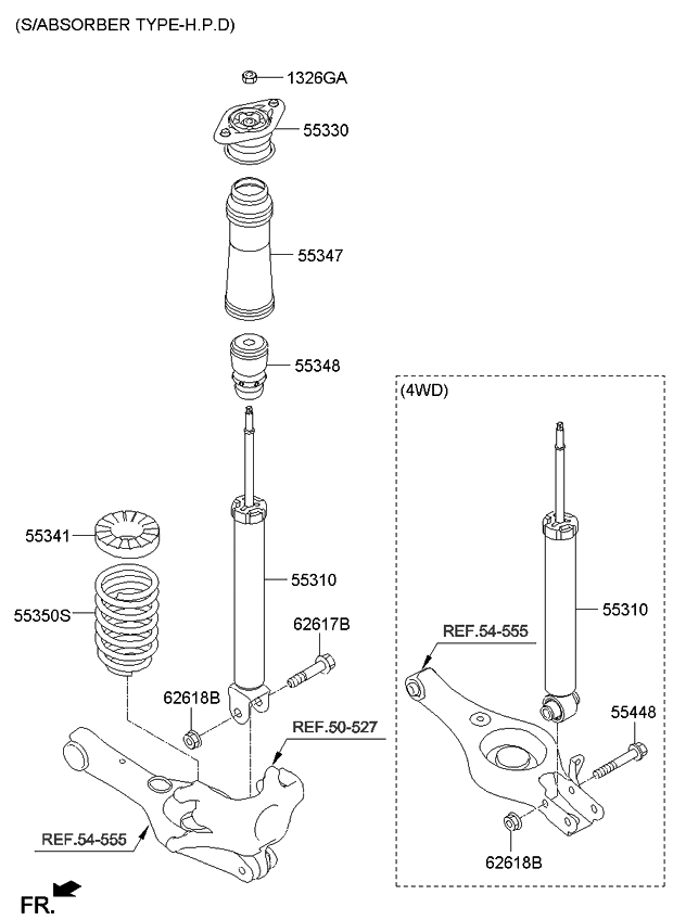553113W860 - Genuine Kia SHOCK ABSORBER ASSEMBLY
