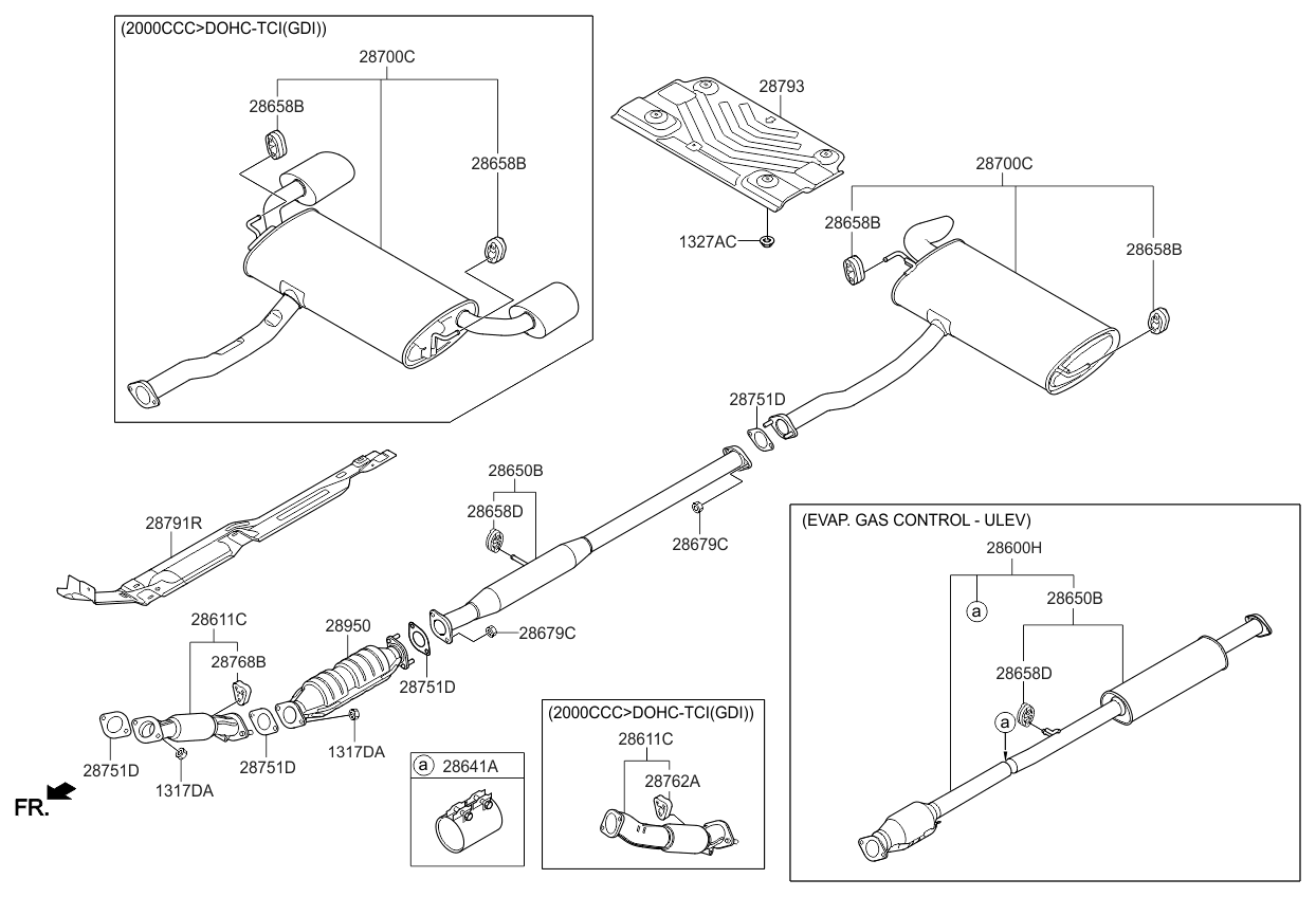 286103W550 - Genuine Kia MUFFLER ASSEMBLY-FRONT