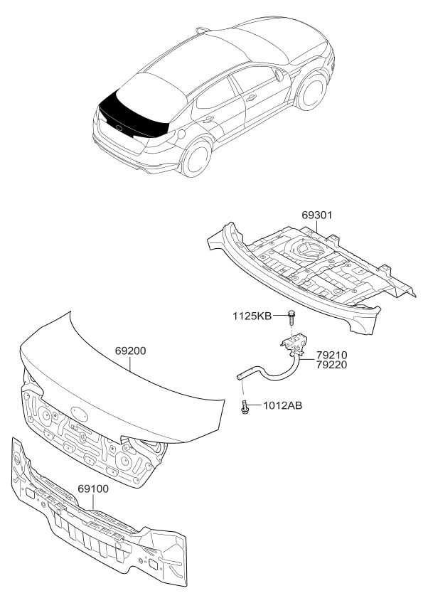 2013 Kia Optima Hybrid Back Panel & Trunk Lid - Kia Parts Now