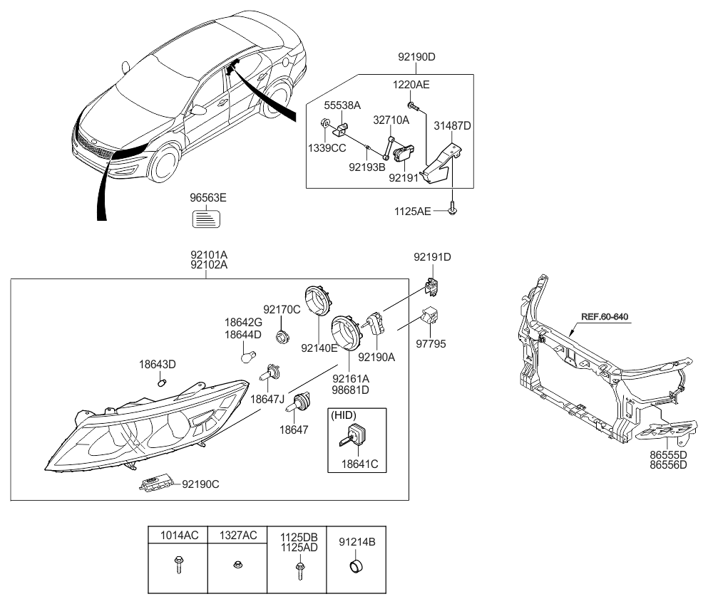 9219135000 - Genuine Kia CLIP HEAD LAMP MOUNTING