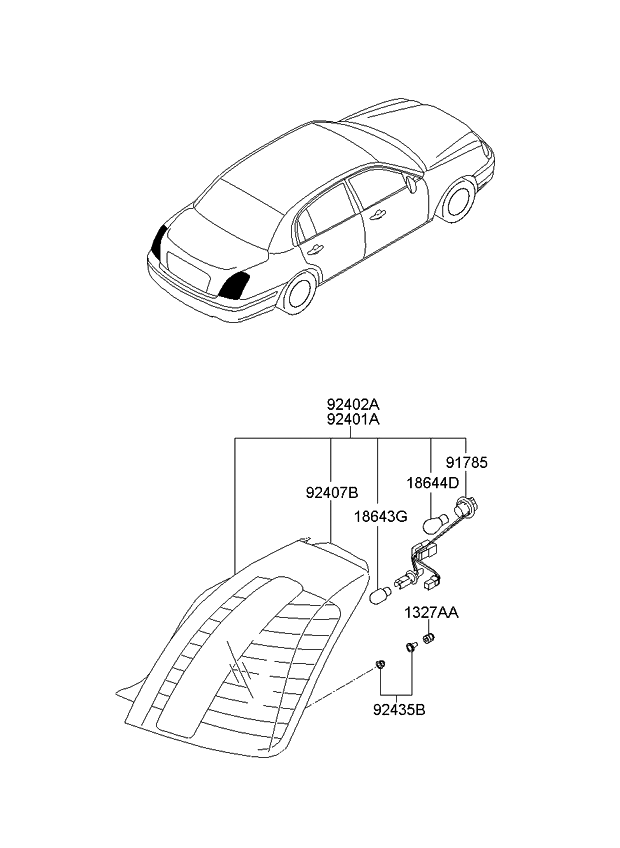 2007 Kia Amanti Rear Combination Lamp - Kia Parts Now