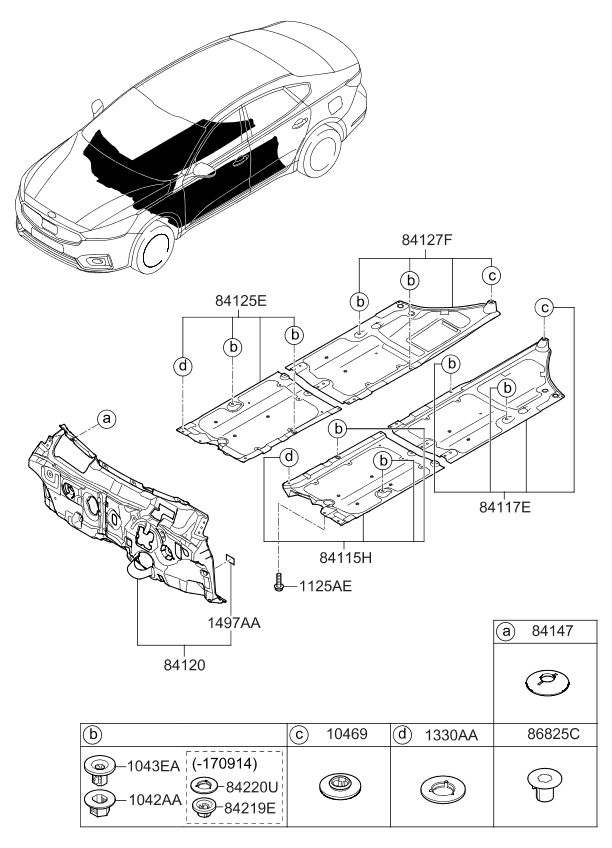 84145D4000 - Genuine Kia UNDER COVER ASSEMBLY-FLO