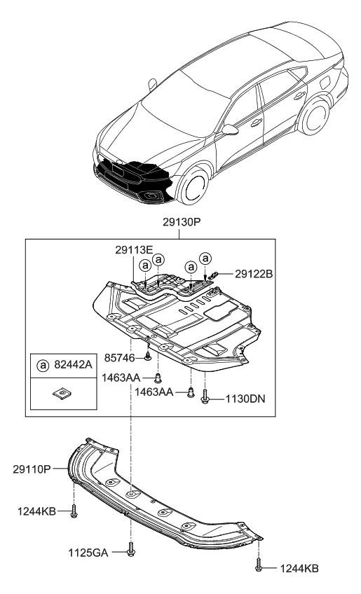 29130F6100 - Genuine Kia PANEL-UNDER COVER,EN