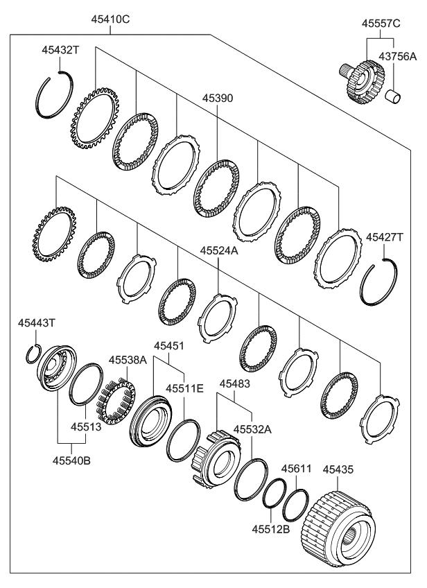 4551023000 - Genuine Kia CLUTCH ASSEMBLY-REVERSE