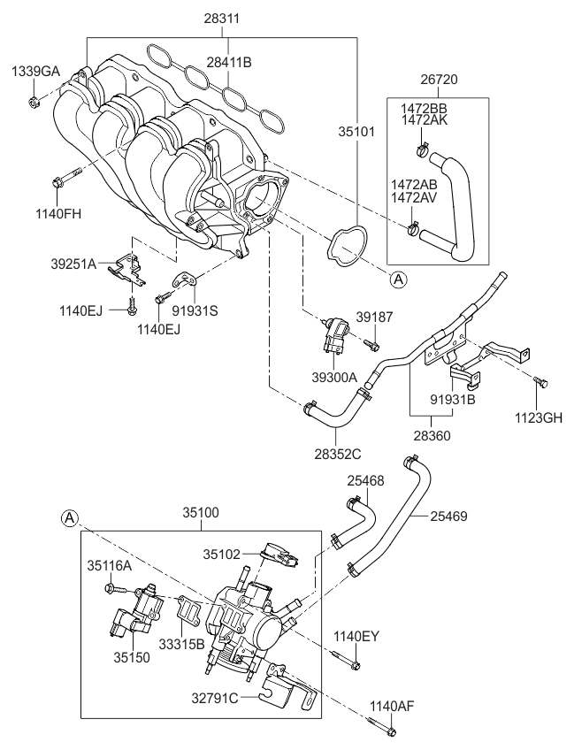 351502B010 - Genuine Kia ACTUATOR ASSEMBLY-IDLE S