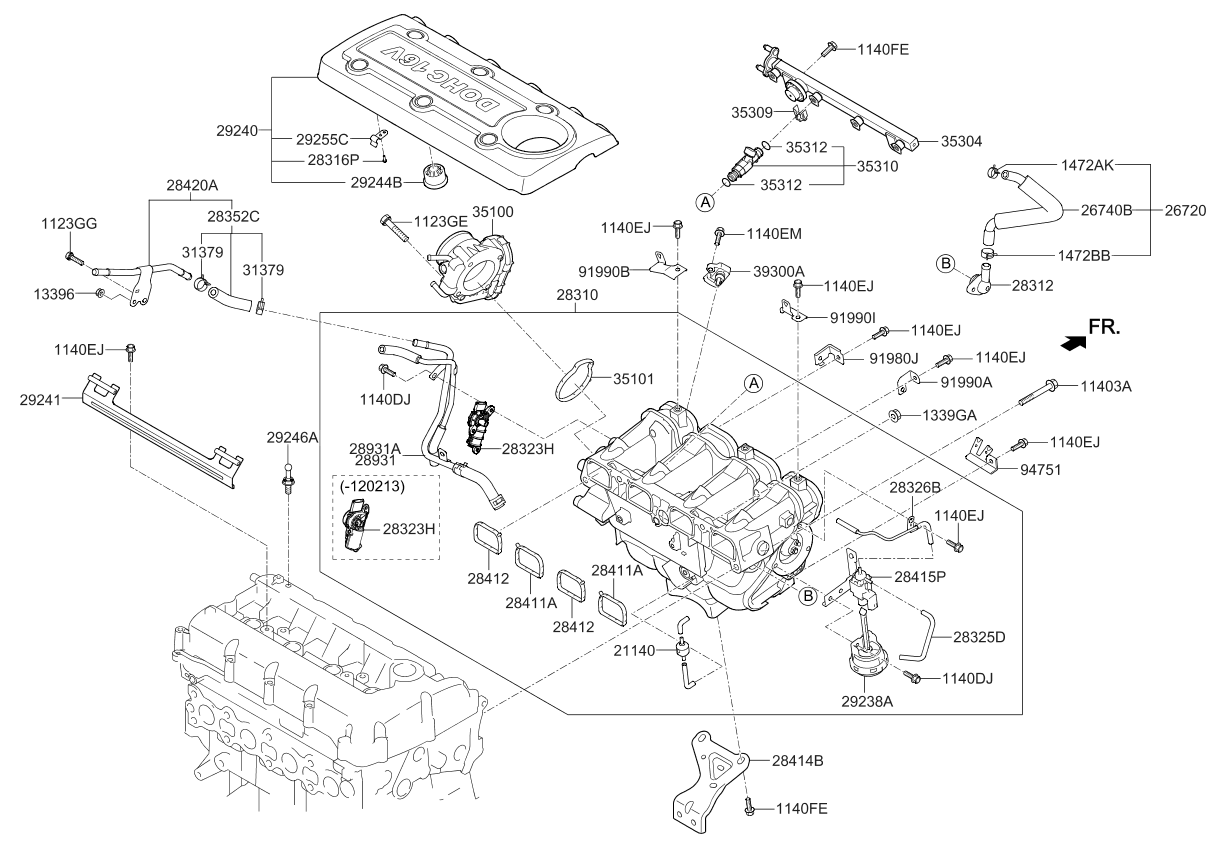 283102G080 - Genuine Kia MANIFOLD ASSEMBLY-INTAKE