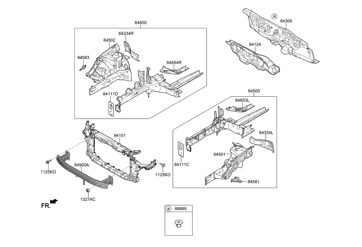 2019 Kia Optima Fender Apron & Radiator Support Panel