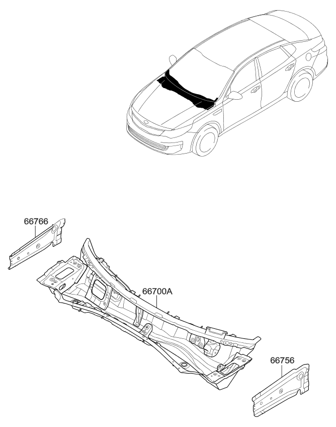 2017 Kia Optima Cowl Panel - Kia Parts Now