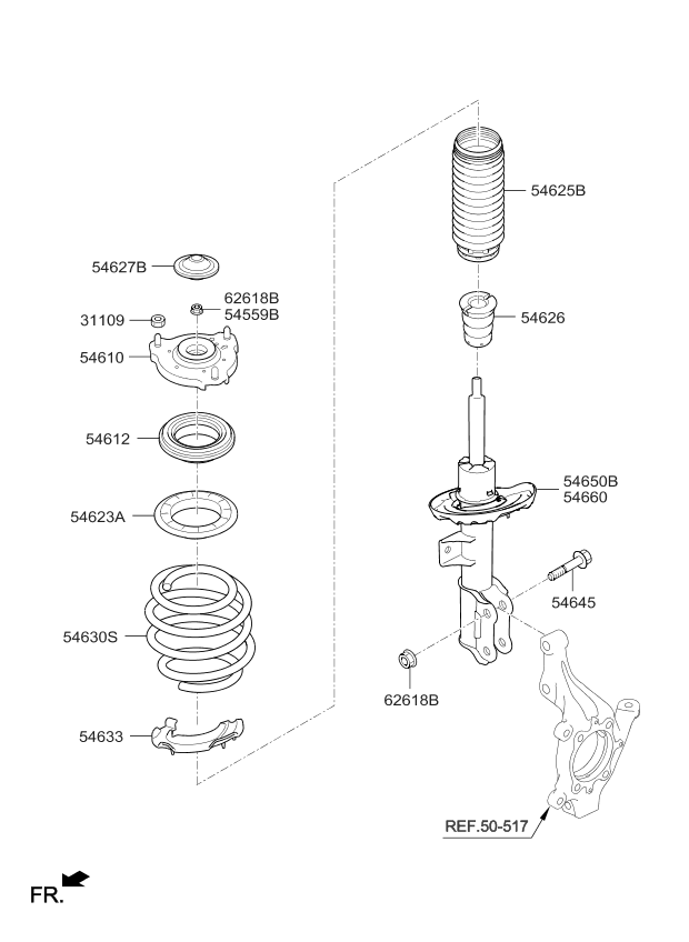 54610D5000 - Genuine Kia INSULATOR ASSEMBLY-STRUT