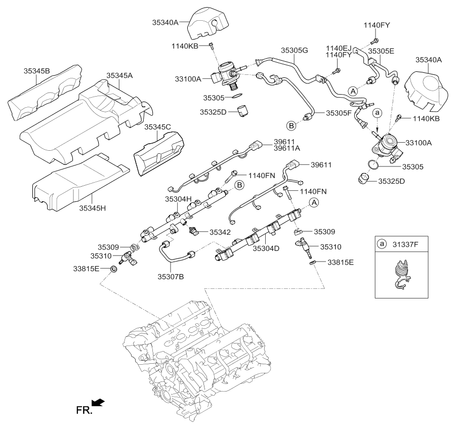 353092B100 - Genuine Kia CLIP-FUEL INJECTOR