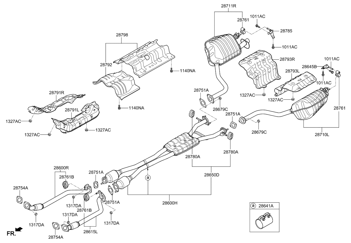 286003T600 - Genuine Kia MUFFLER COMPLETE-CENTER