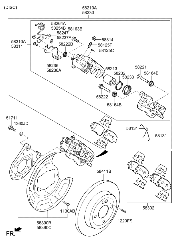 584110U300 - Genuine Kia DISC ASSEMBLY-REAR BRAKE