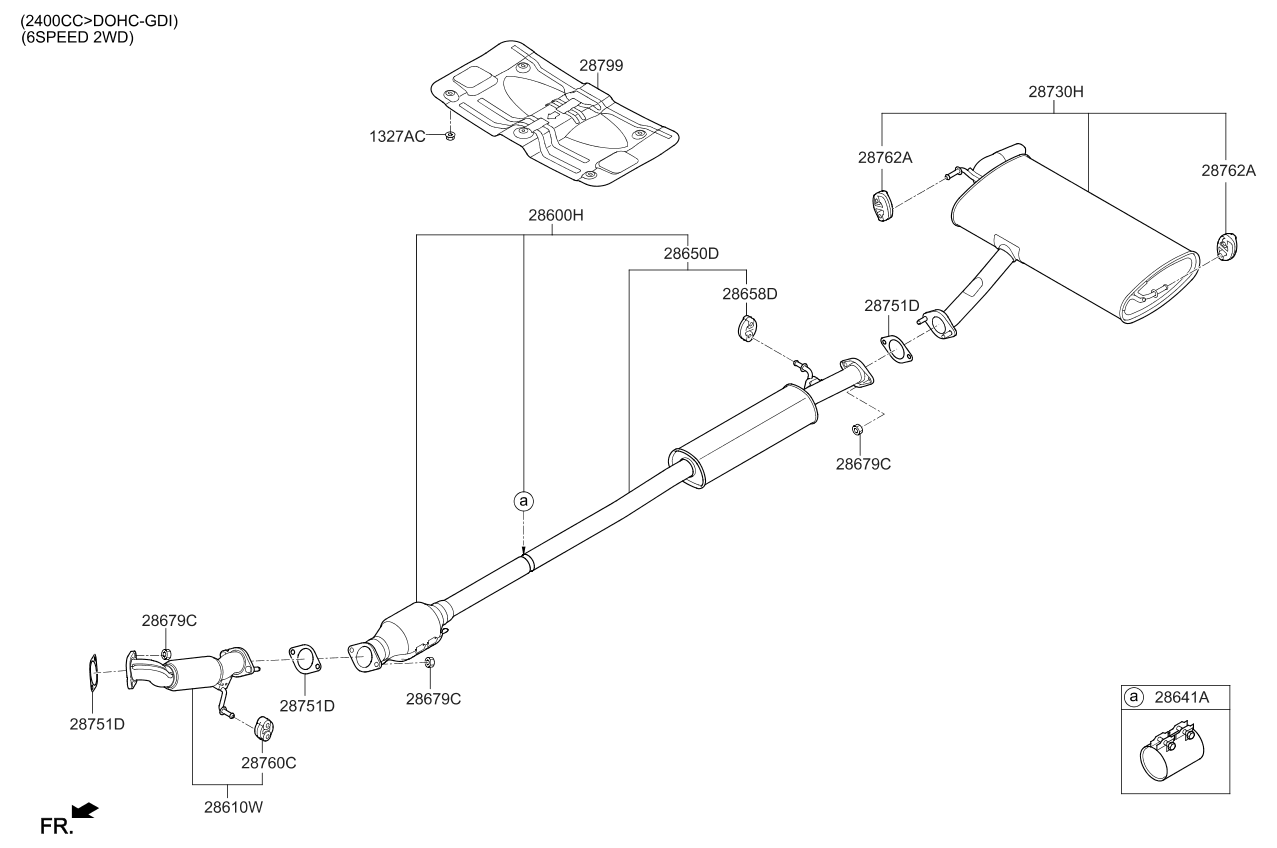 28650D9750 - Genuine Kia PIPE-EXHAUST,CENTER
