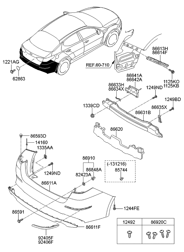 866112T500 - Genuine Kia COVER-REAR BUMPER