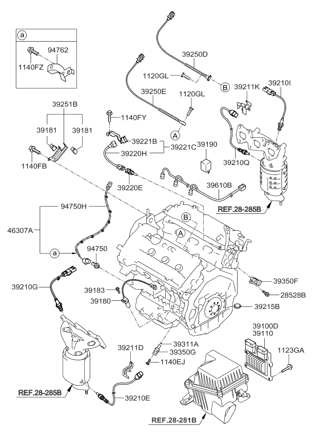 392103E110 - Genuine Kia SENSOR-OXYGEN
