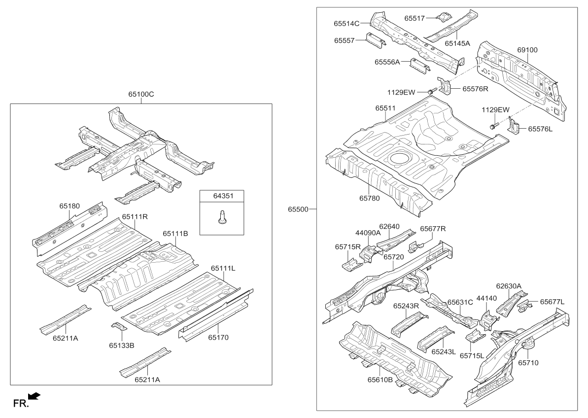 65910B2350 - Genuine Kia PANEL ASSEMBLY-BACK