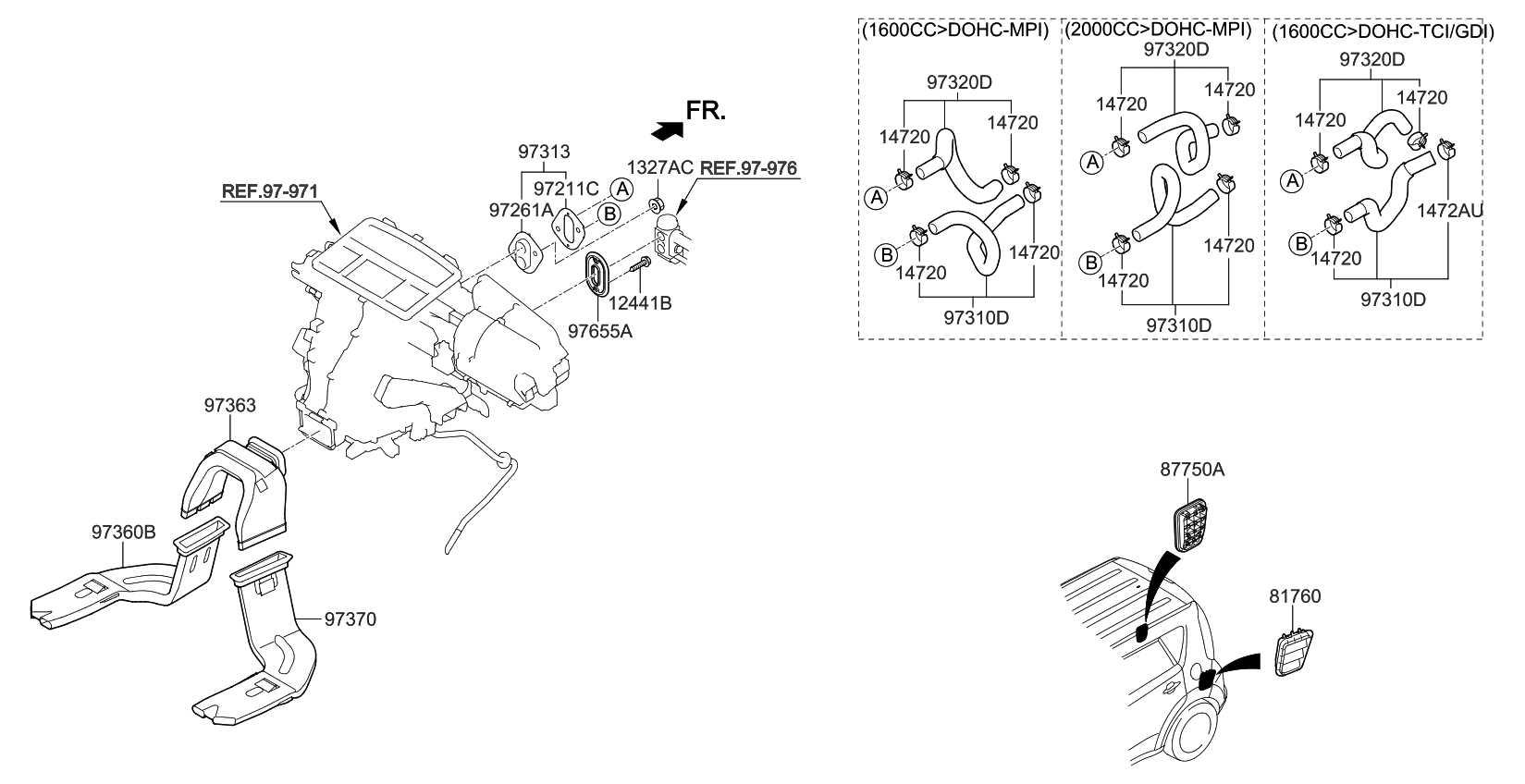 97311B2200 - Genuine Kia HOSE ASSEMBLY-WATER INLET
