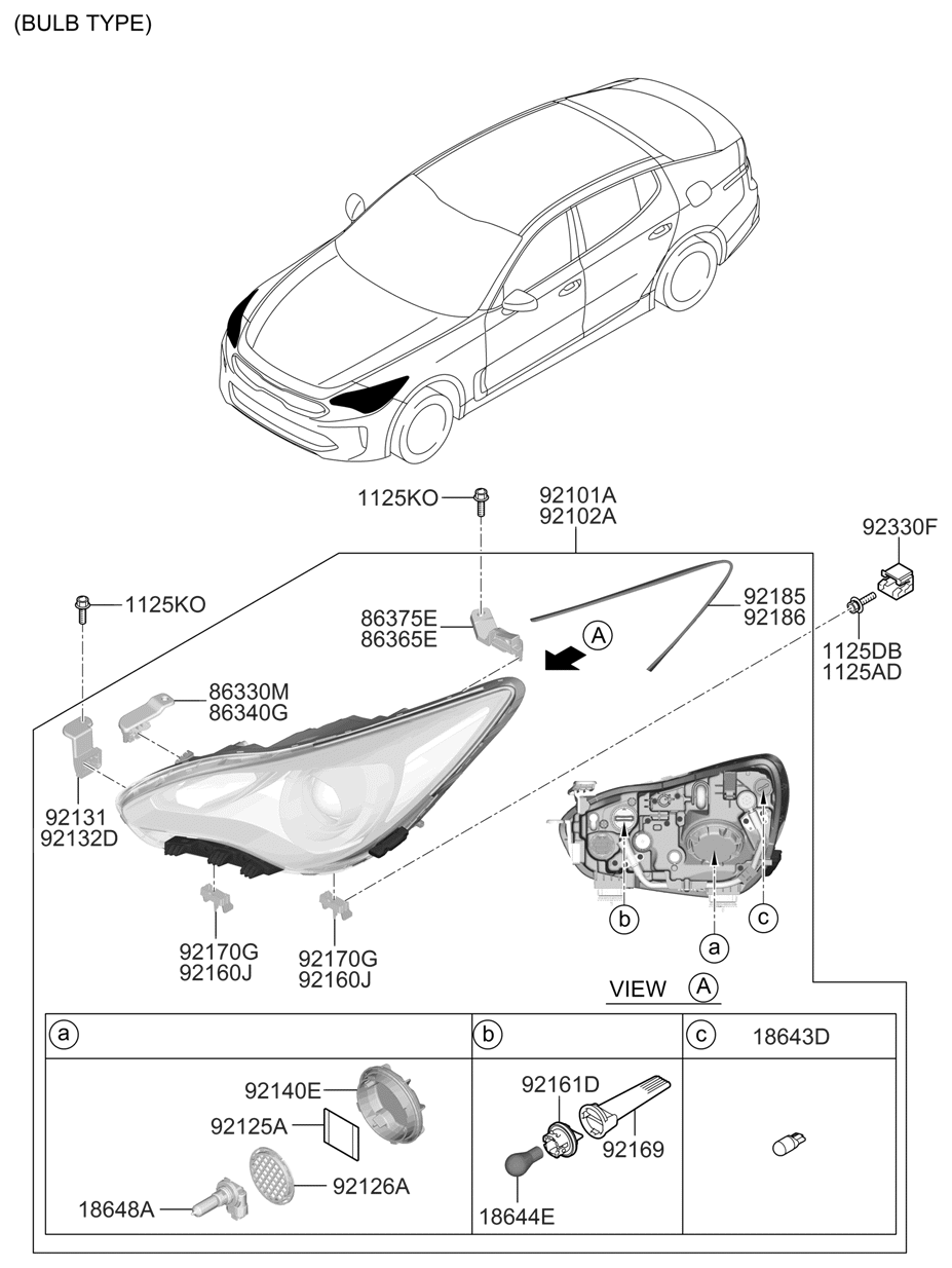 92162D3000 - Genuine Kia HOLDER ASSEMBLY-FRONT TURN SIGNAL