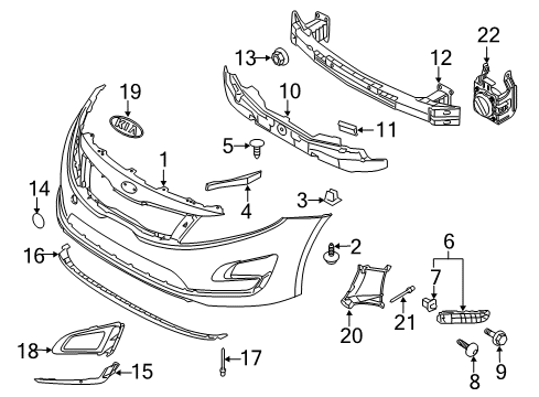 865914U500 Genuine Kia Lip Assembly-Front Bumper