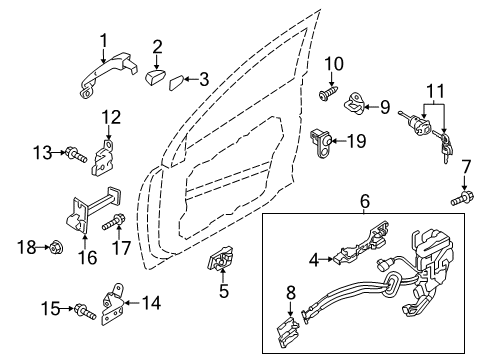 813104C010 Genuine Kia Front Door Latch Assembly, Left