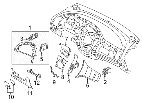 84770B0000AK5 Genuine Kia GARNISH Assembly-Crash Pad L