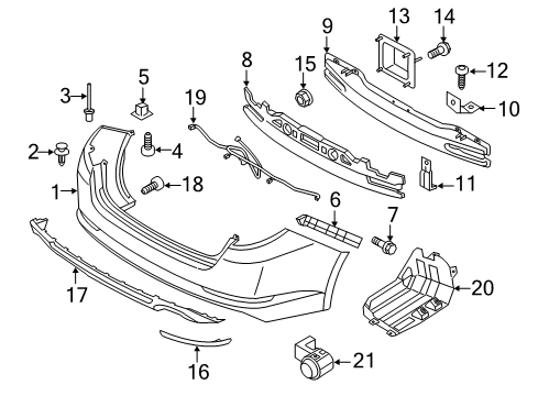866314U500 Genuine Kia Rail-Rear Bumper