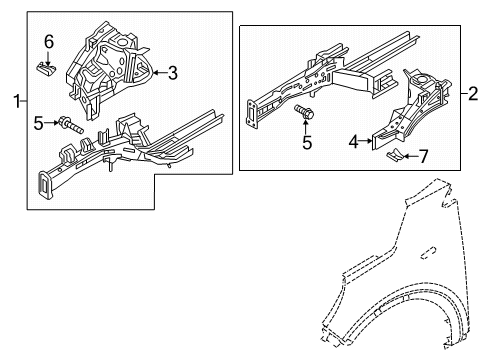 64502C5000 Genuine Kia Panel Assembly-Fender Apron