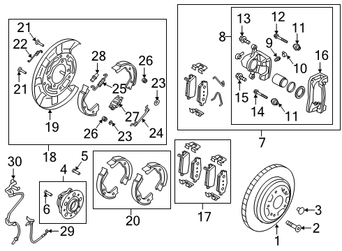 58305G9A00 Genuine Kia SHOE & LINING KIT-RR