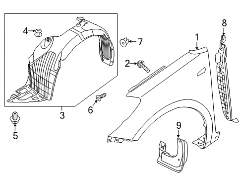 86812B0000 Genuine Kia Front Wheel Guard Assembly