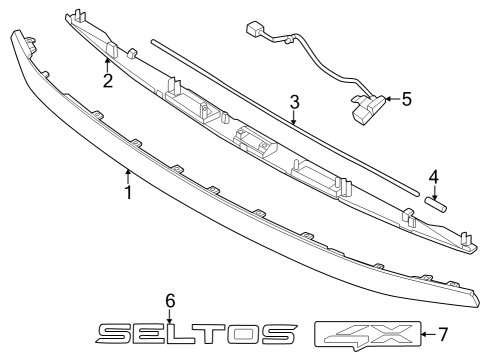 87311Q5500 Genuine Kia GARNISH-TAIL GATE,UP